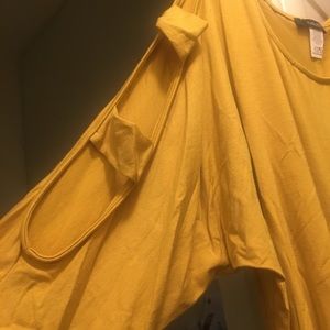 Tops | New Yellow Tshirt Open From Arm Sleeves | Poshmark